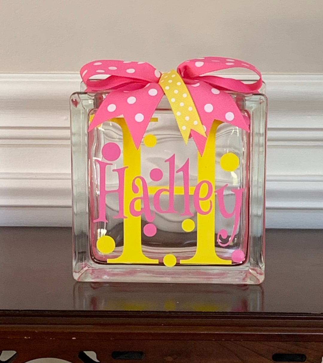 Girls Customized/personalized Glass Block Money Bank/piggy Bank (6-inch ...
