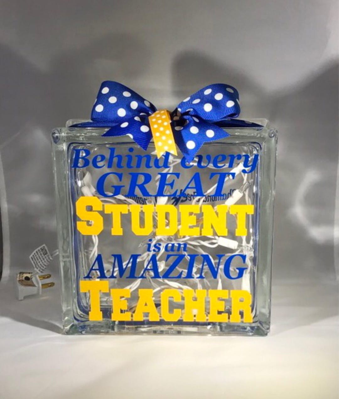 Teacher Gift Customized/personalized Lighted Glass Block (8-inch) - Etsy