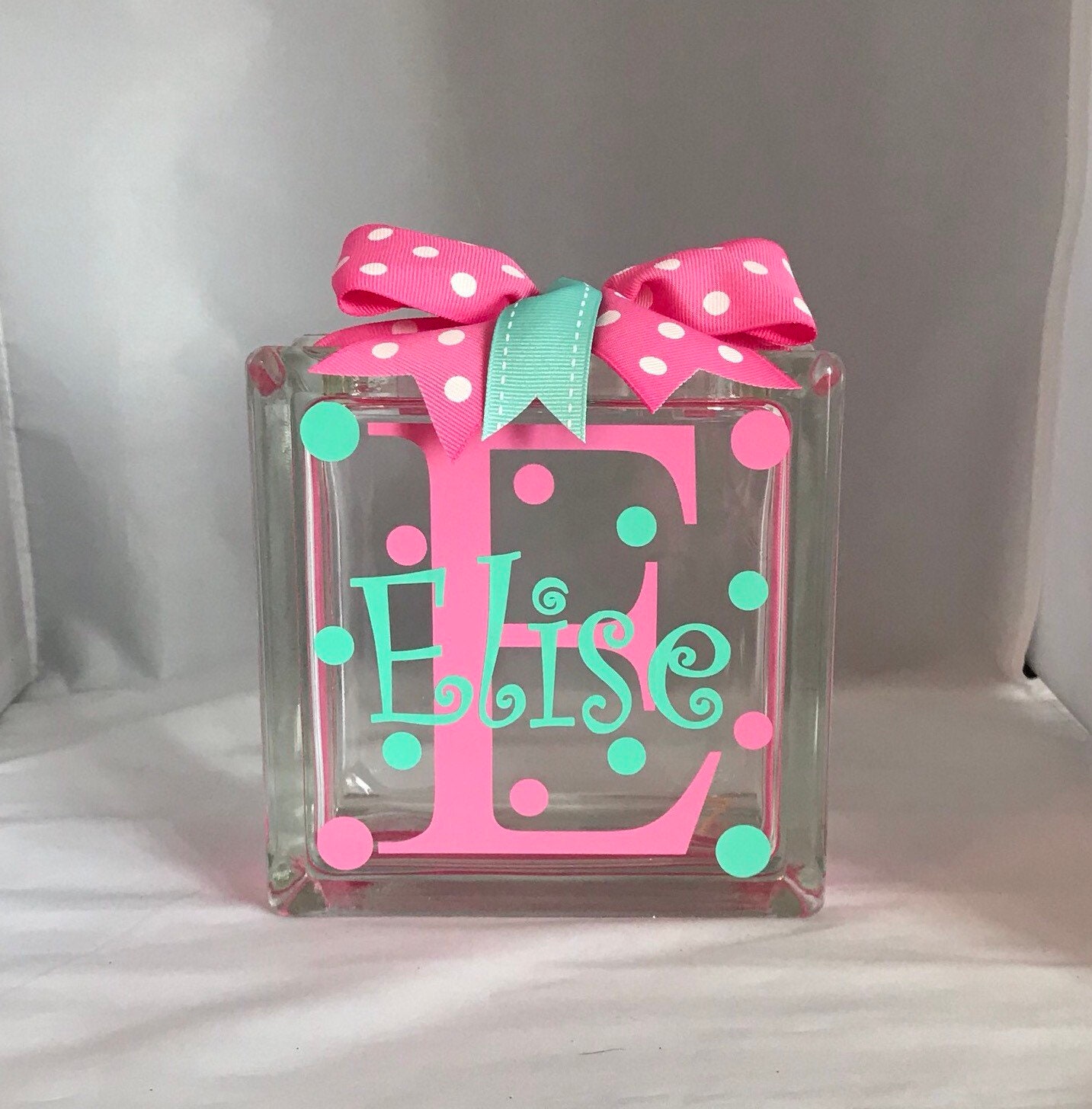 Girls Customized/personalized Glass Block Money Bank/piggy Bank (6-inch ...