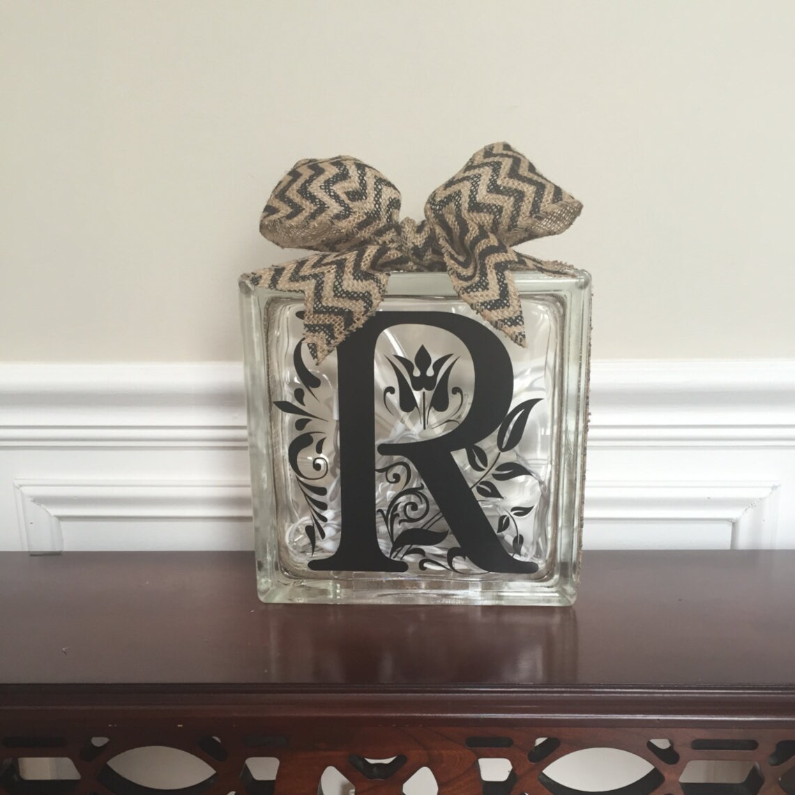 Custom Decorative Home Decor Monogram Inital Lighted Glass - Etsy