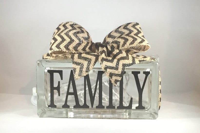 FAMILY Rectangular Decorative Home Decor Lighted Glass Block - Etsy