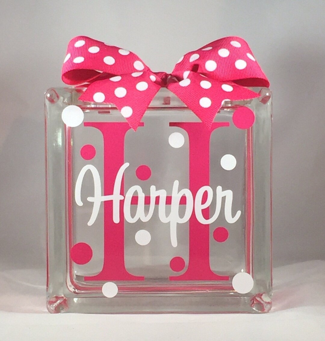 Girls Customized/personalized Glass Block Money Bank/piggy Bank (6-inch ...