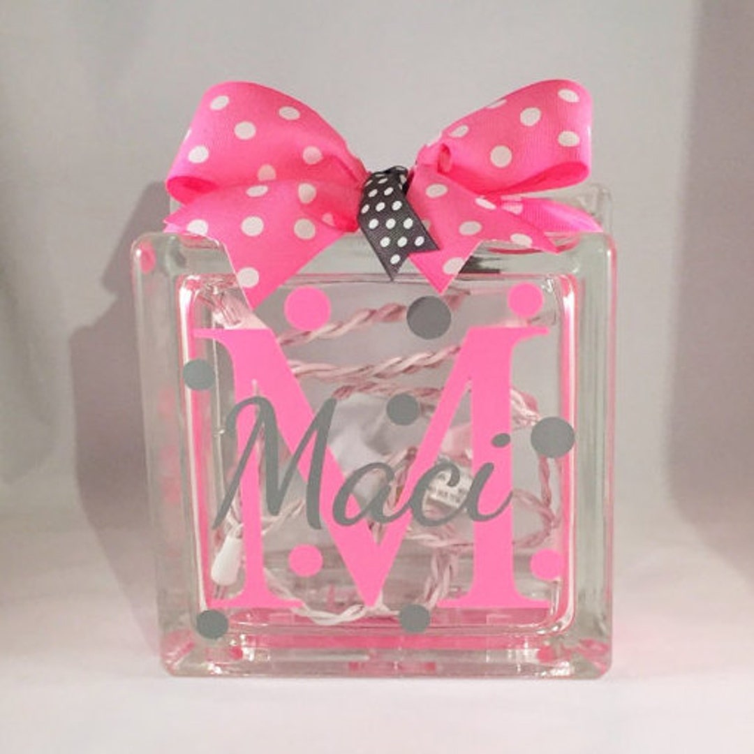 Girls Customized/personalized Lighted Glass Block Nightlight 6-inch - Etsy