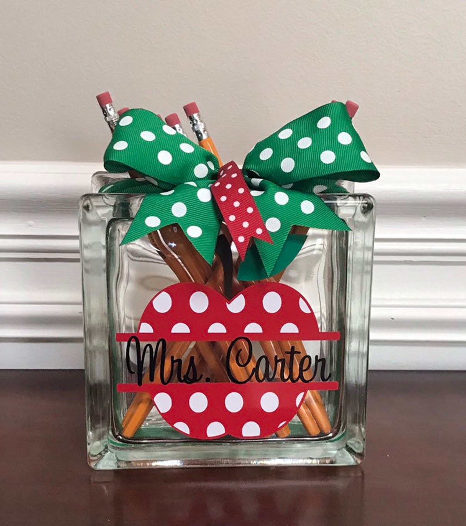 Personalized Glass Block, Teacher Gift, Teacher Appreciation, Teacher ...