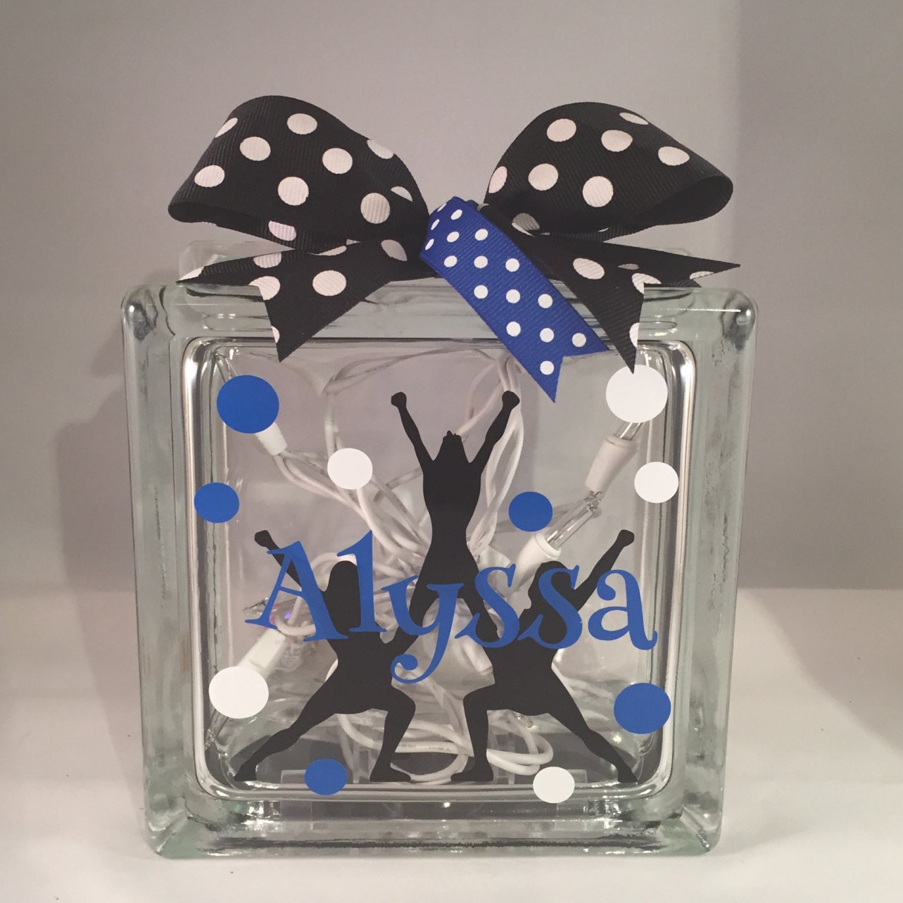 Girls Customized/personalized Cheerleader Lighted Glass Block ...