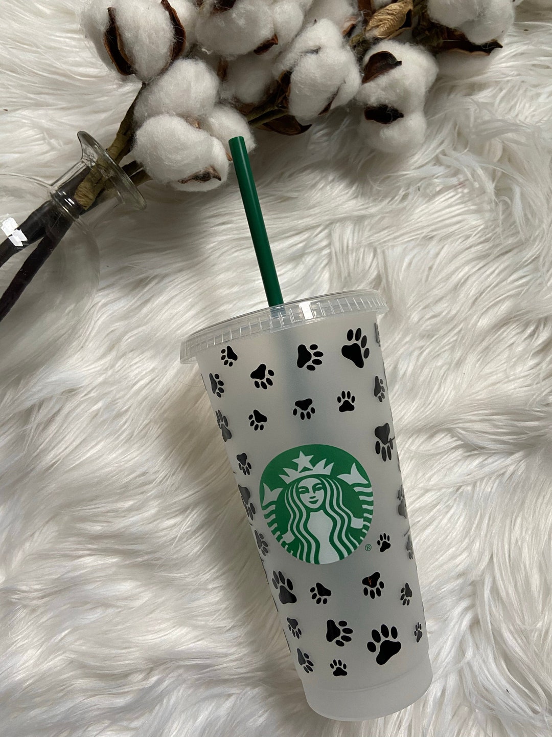 Dog Paw Print Full Cup Starbucks Reusable Cup - Etsy