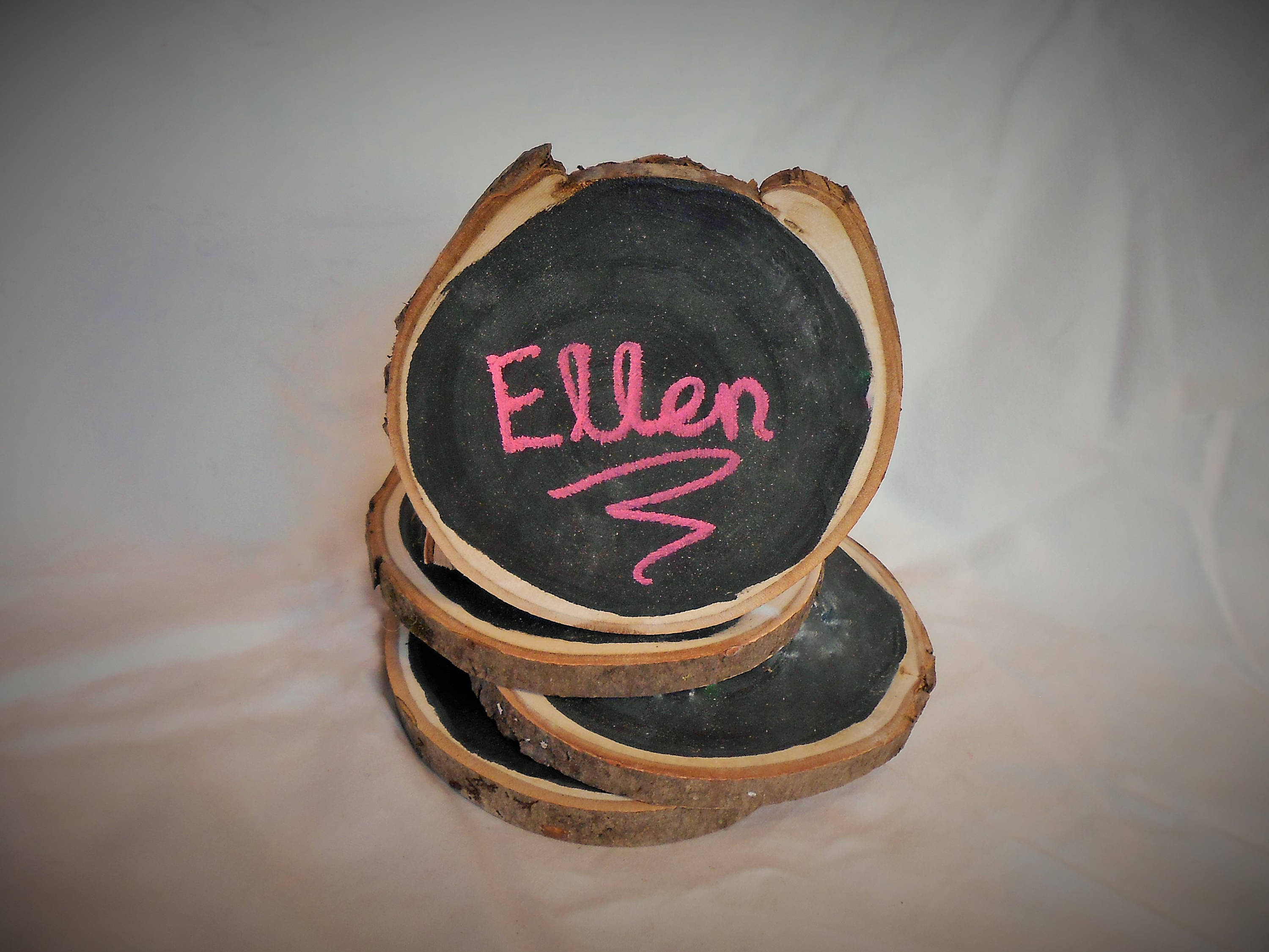 Chalkboard Coasters - Set of 4 Rustic Chalkboard Coasters (birch or ...