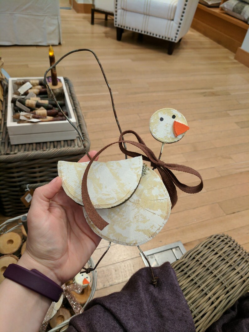 Rustic Chick Handmade Spring Chick Log Slice and Real Barb Wire - Etsy