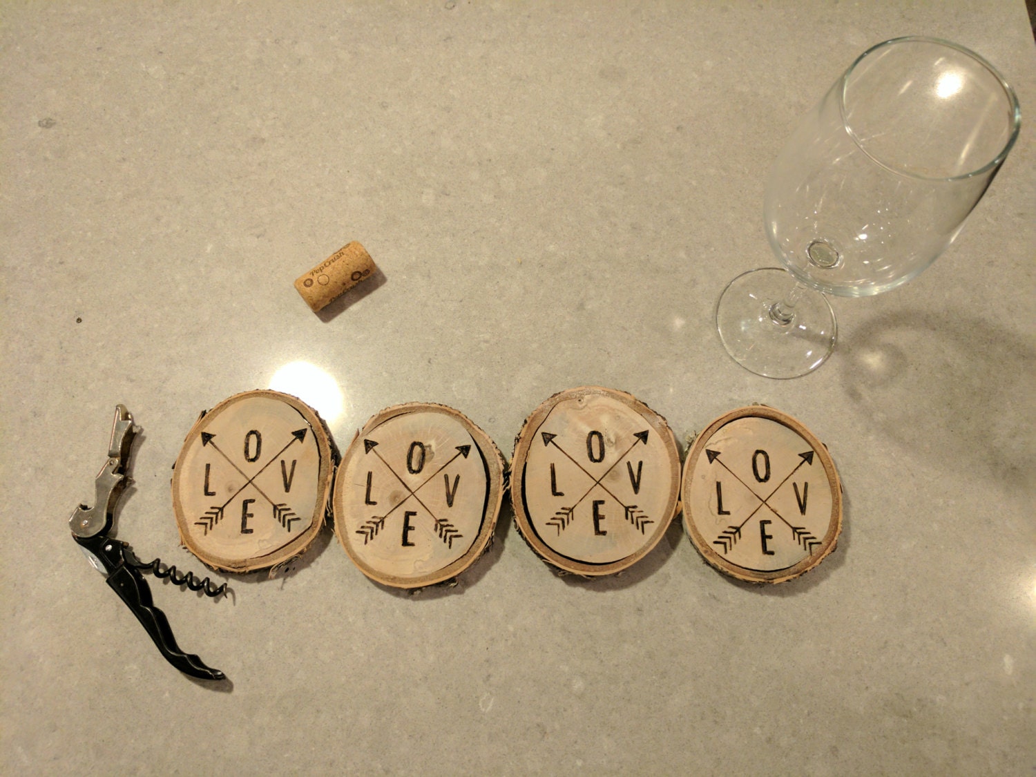 Love Coasters - Arrow Coasters - Set of 4 LOVE Arrows Coasters-- Birch ...