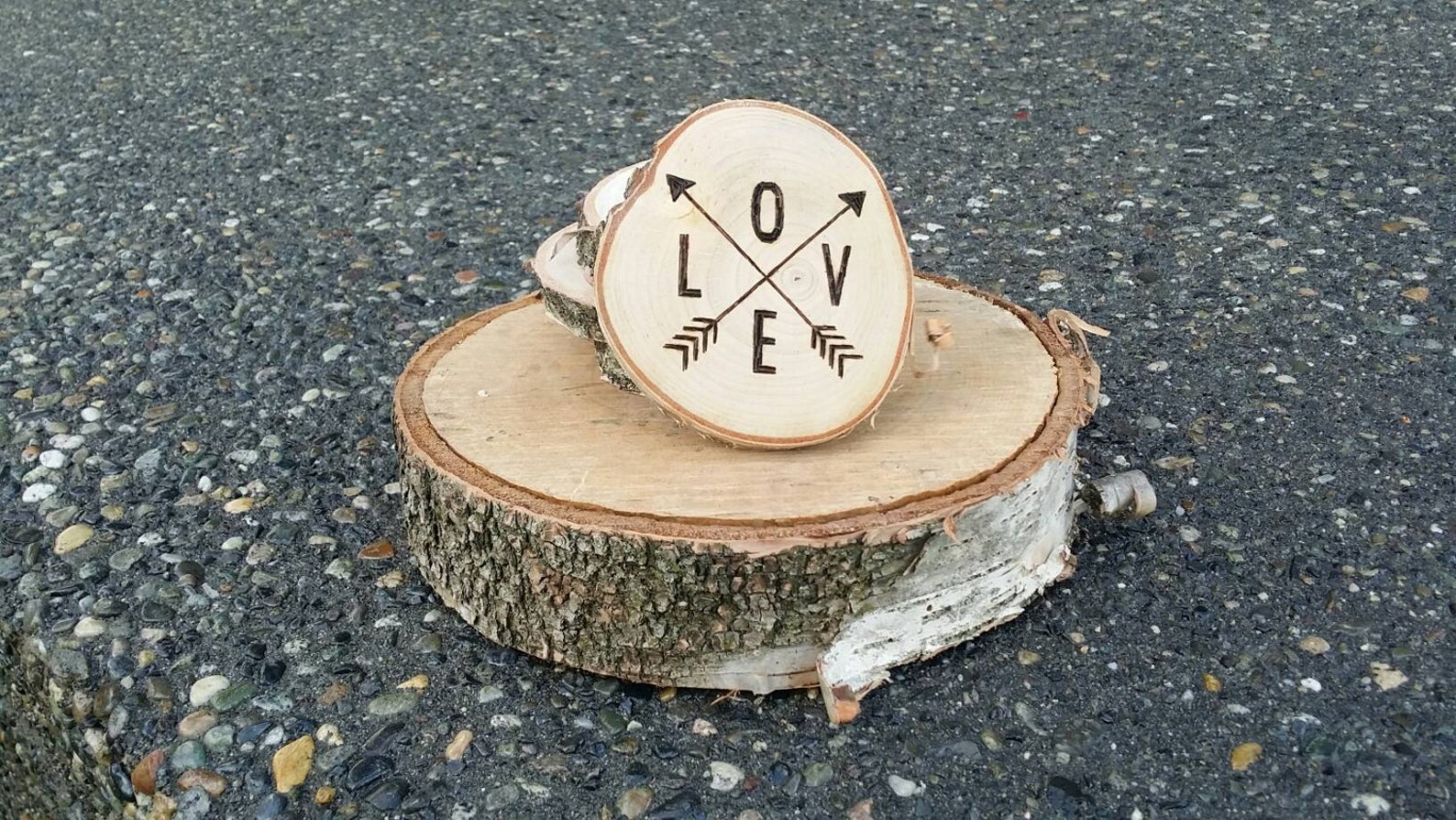 Love Coasters - Arrow Coasters - Set of 4 - Birch Log Slices-- Hand ...