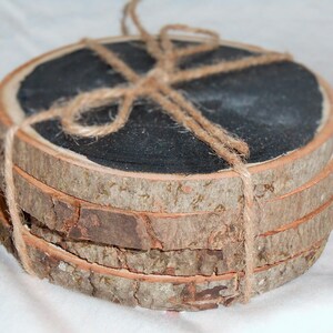 Chalkboard Coasters - Set of 4 Rustic Chalkboard Coasters (birch or ...