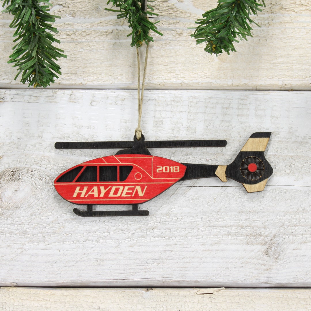 Personalized Helicopter Christmas Ornament (laser Engraved) - Etsy