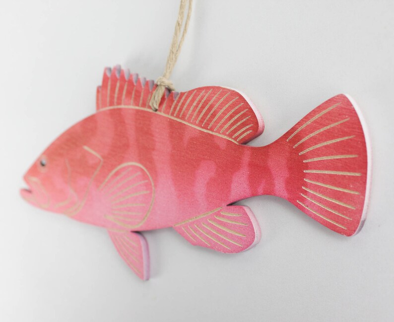 Red Grouper Fish Christmas Ornament | Etsy