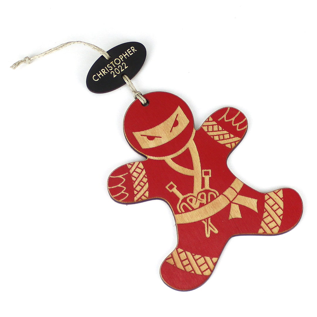 Personalized Ninja Gingerbread Man Christmas Ornament (red) - Etsy