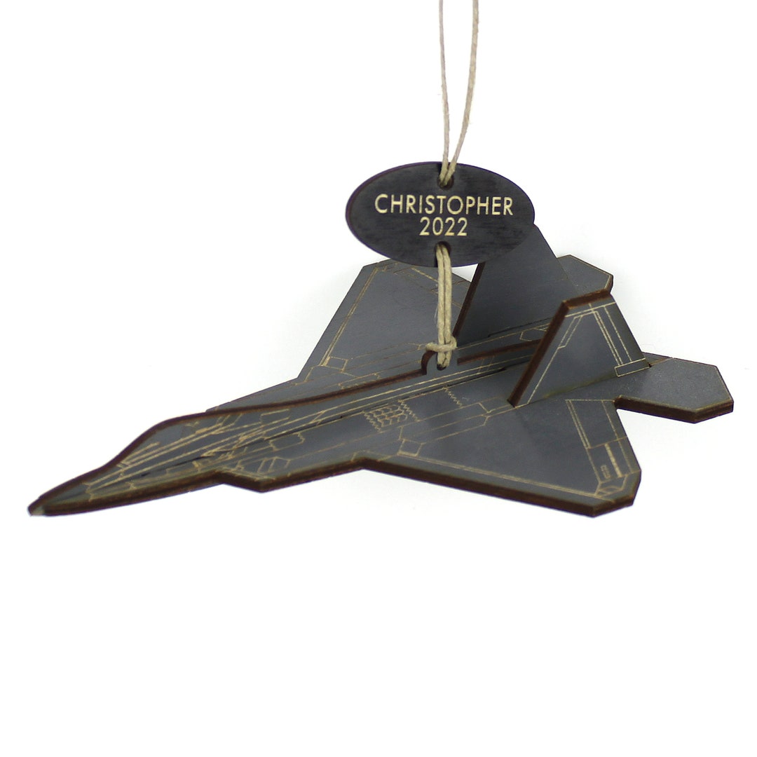 F-22 Raptor Fighter Jet Airplane Ornament With Personalized Tag - Etsy