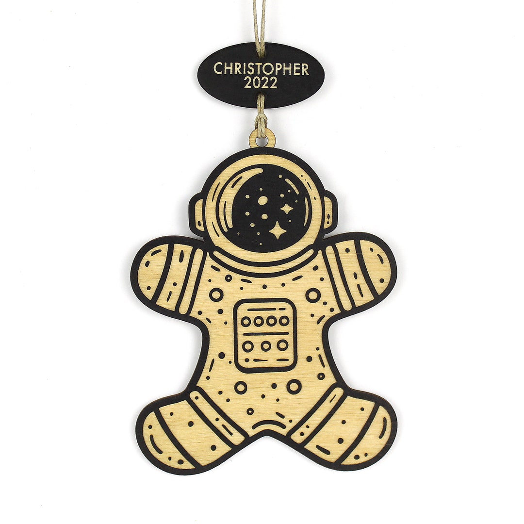Personalized Astronaut Gingerbread Man Christmas Tree Ornament - Etsy
