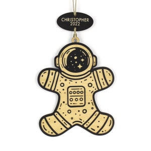 Personalized Astronaut Gingerbread Man Christmas Tree Ornament - Etsy