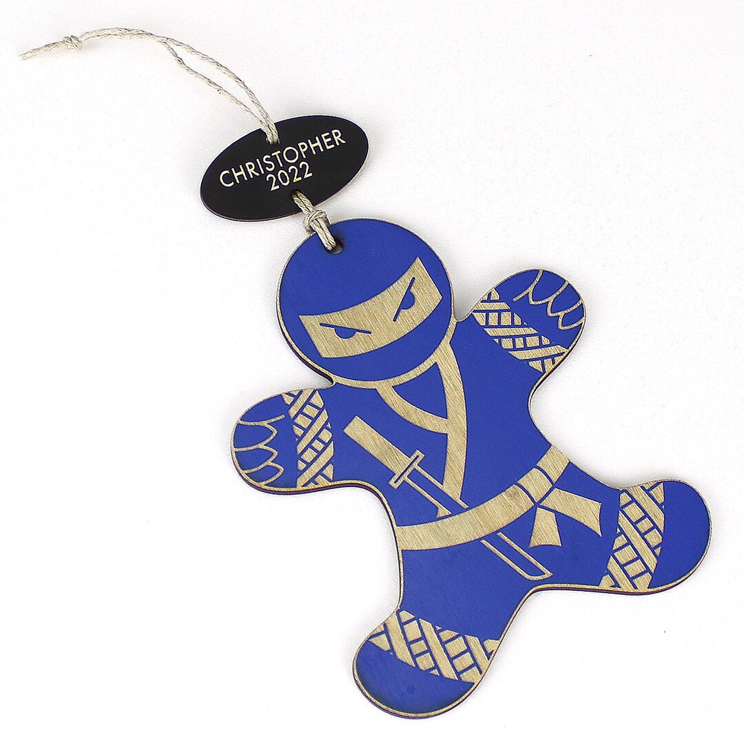 Personalized Ninja Gingerbread Man Christmas Ornament blue - Etsy