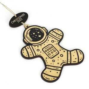 Personalized Astronaut Gingerbread Man Christmas Tree Ornament - Etsy