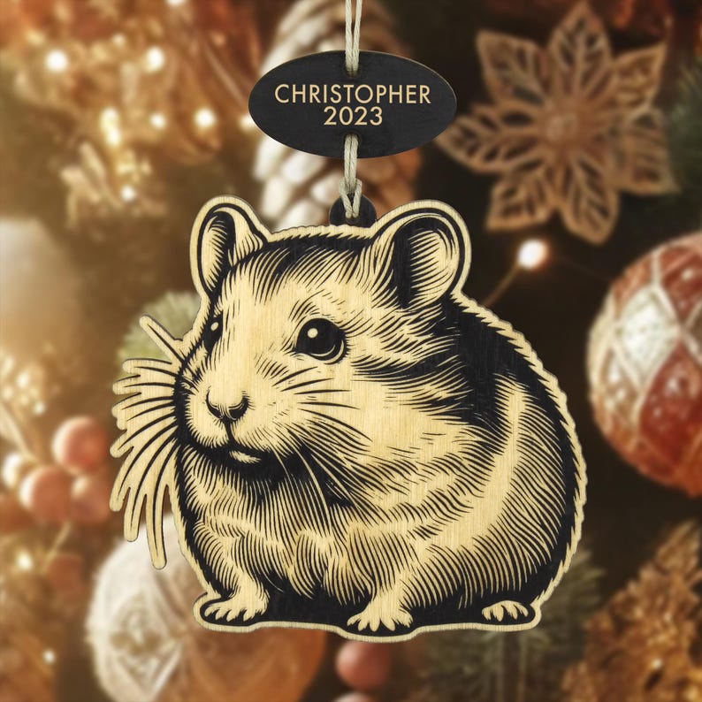 Hamster Ornament With Personalized Hanger Tag - Etsy