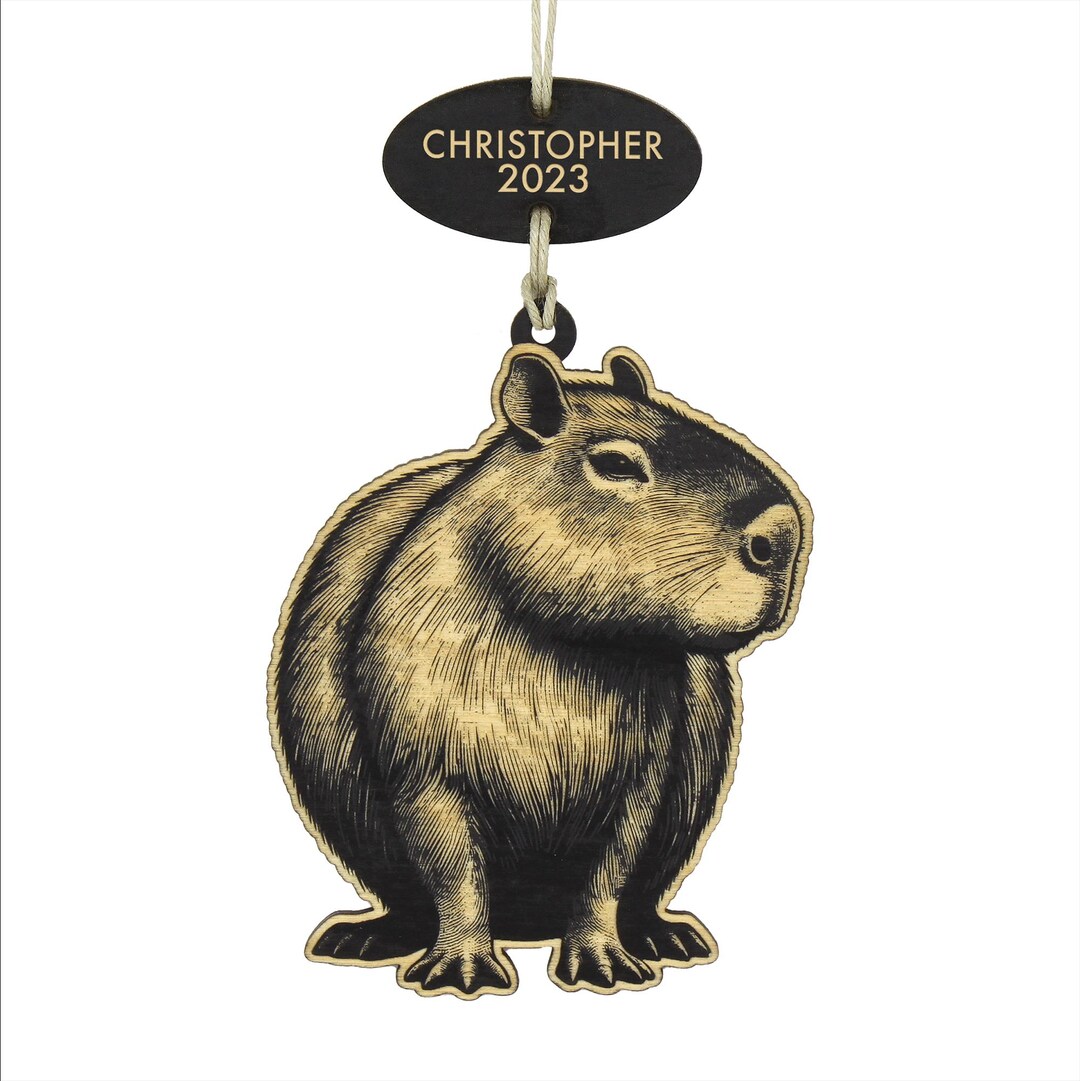 Capybara Ornament With Personalized Hanger Tag - Etsy