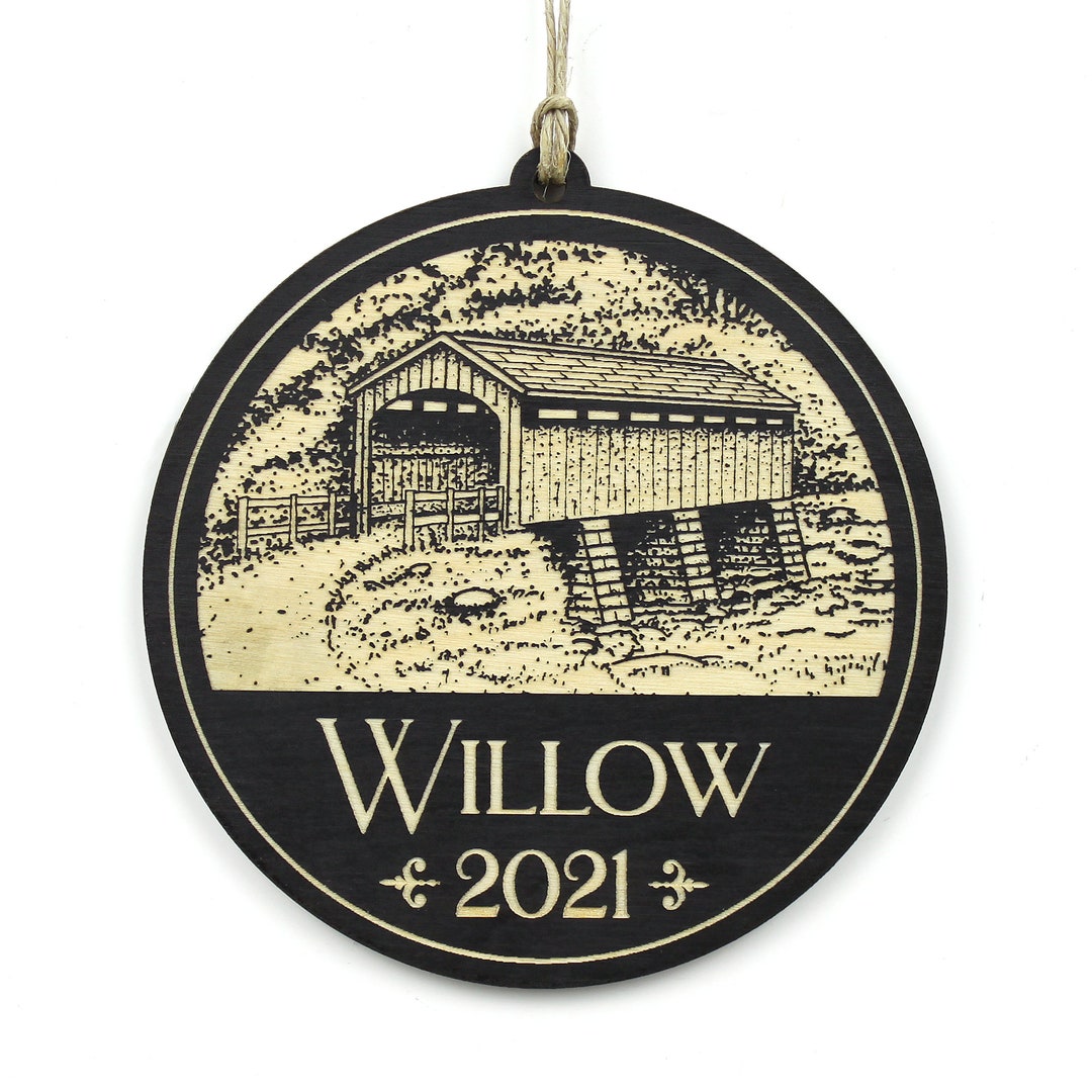 Personalized Covered Bridge Christmas Ornament - Etsy