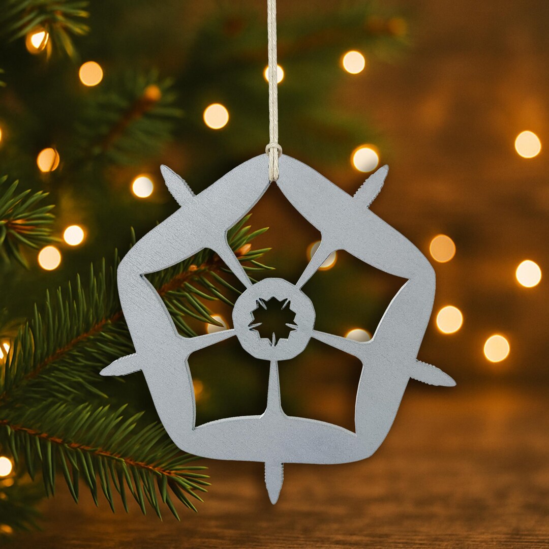 Spitfire Airplane Snowflake Christmas Ornament: Silver Birch Wood - Etsy