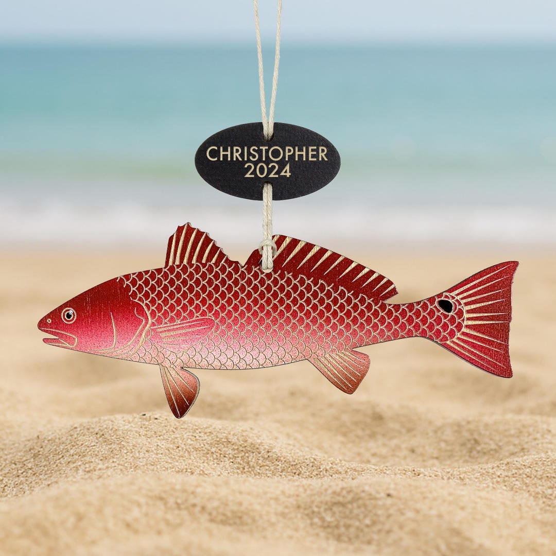 Personalized Redfish Red Drum Christmas Ornament - Etsy