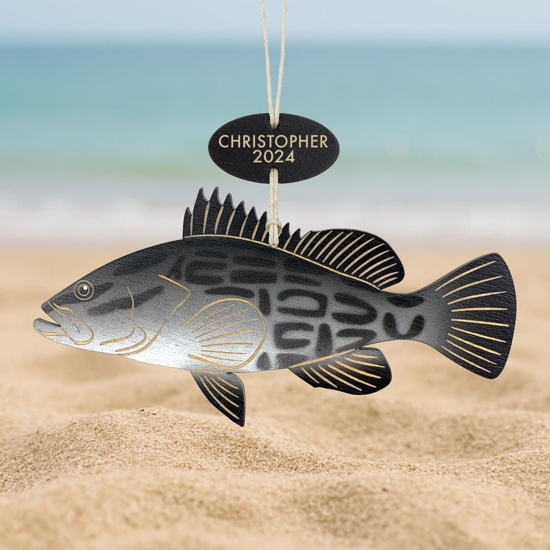 Personalized Black Grouper Fish Christmas Ornament - Etsy