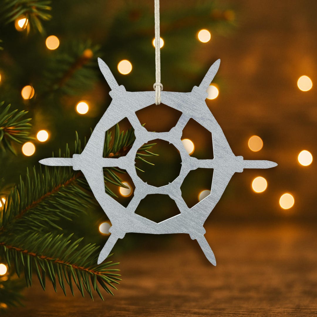 T-45 Goshawk Airplane Snowflake Christmas Ornament: Silver Birch Wood ...