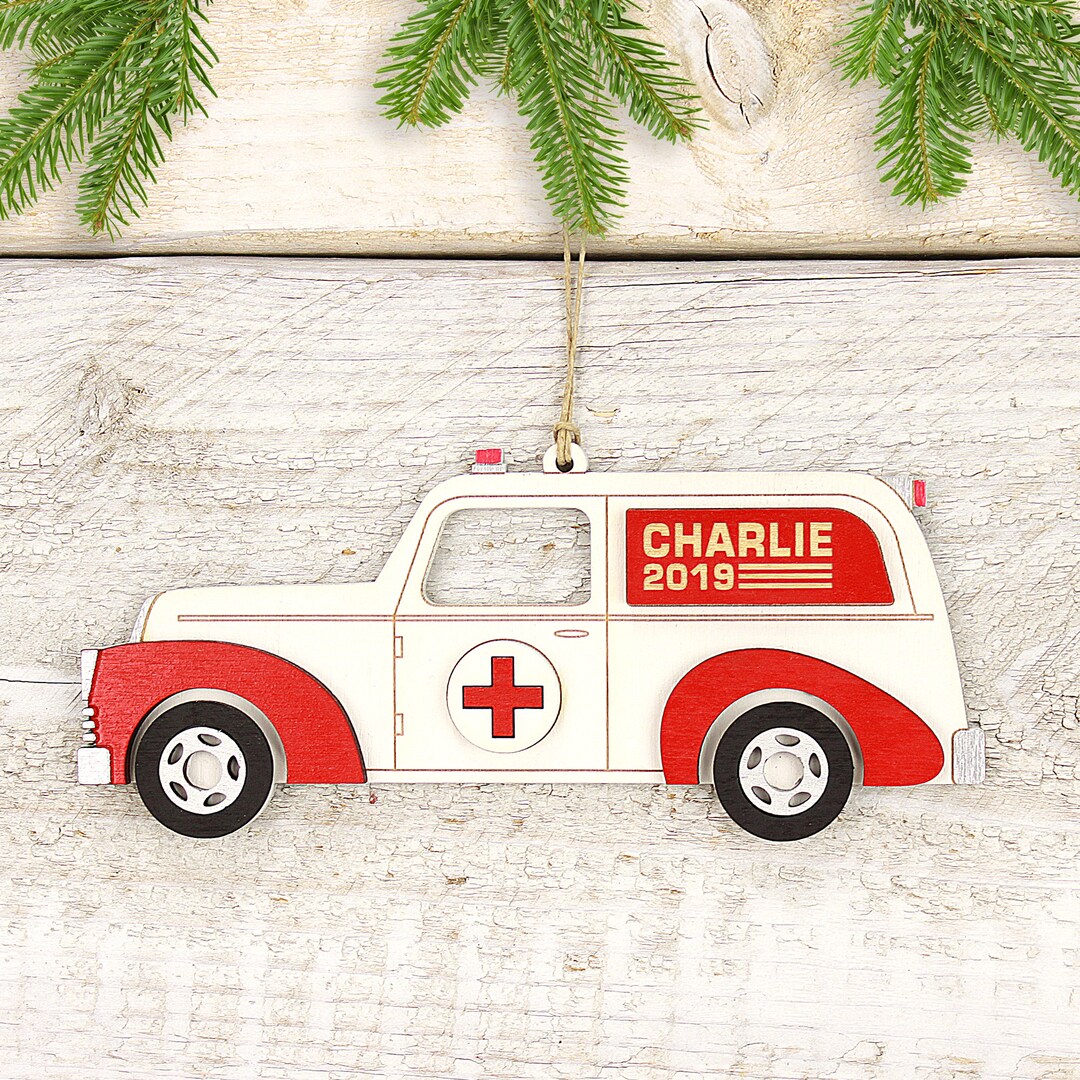 Personalized Ambulance Christmas Ornament - Etsy