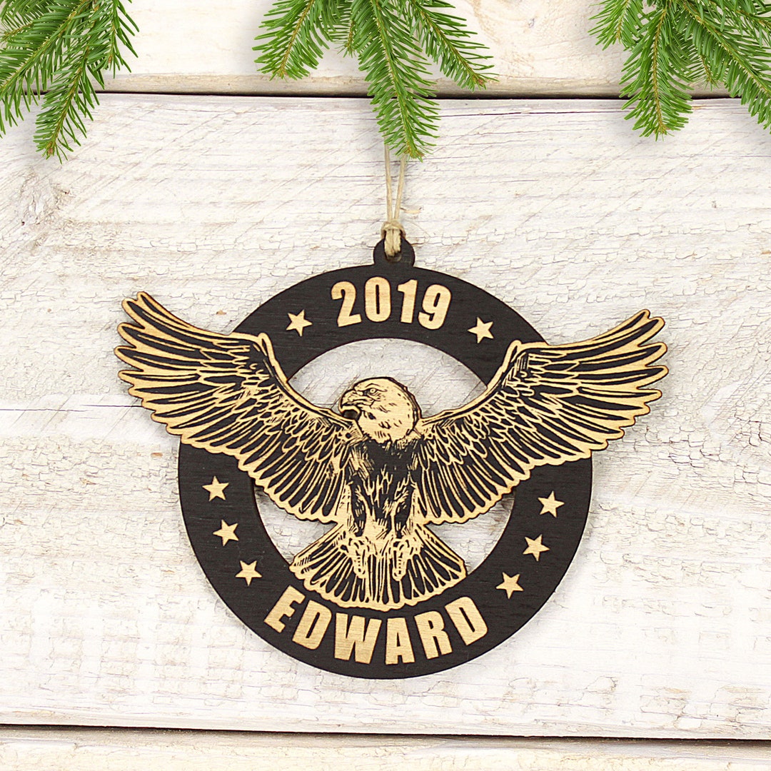 Personalized American Bald Eagle Christmas Ornament, Eagle Gift #2 - Etsy