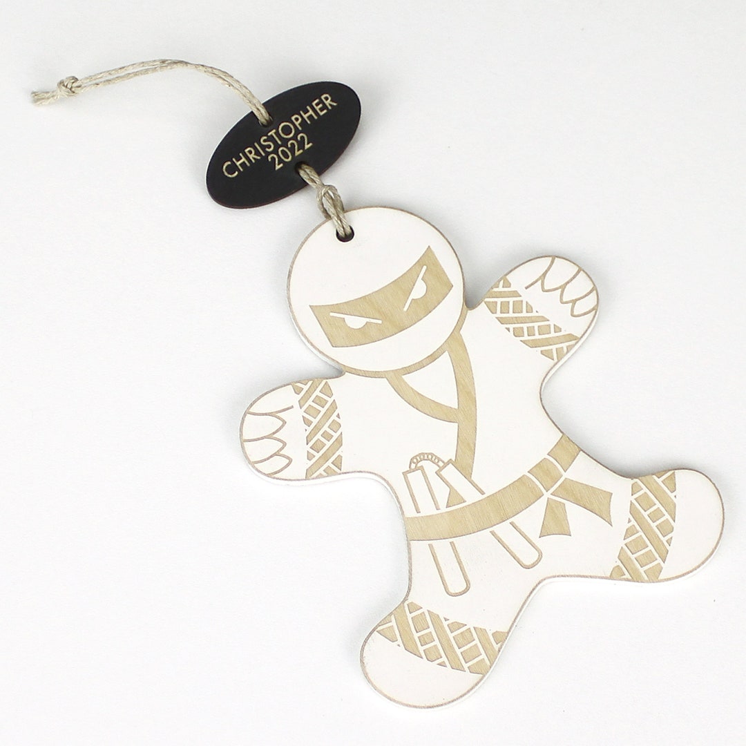 Personalized Ninja Gingerbread Man Christmas Ornament (white) - Etsy