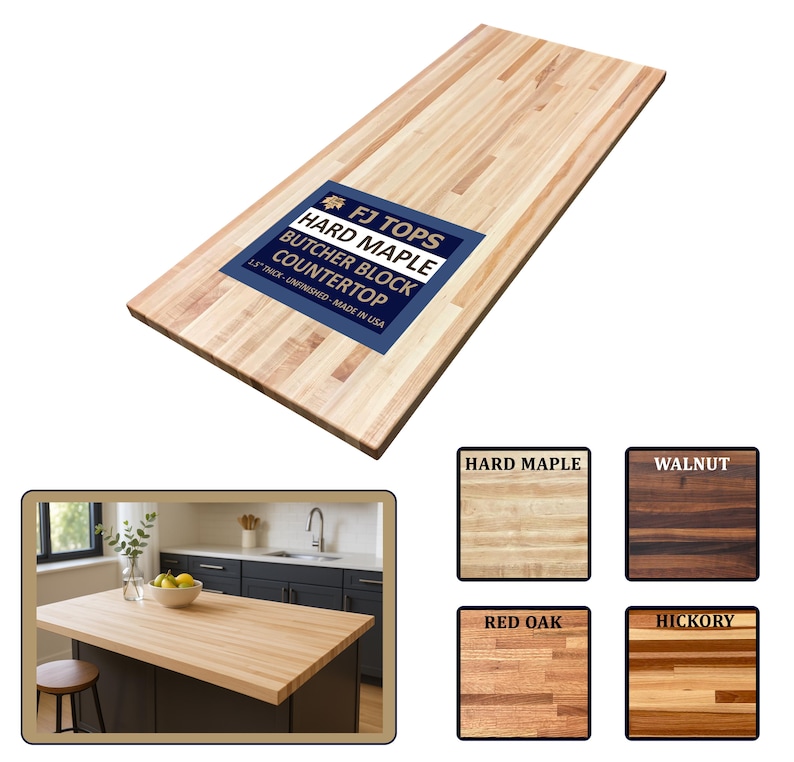 Butcher Block Countertop for DIY - Custom Sizes Available - Etsy