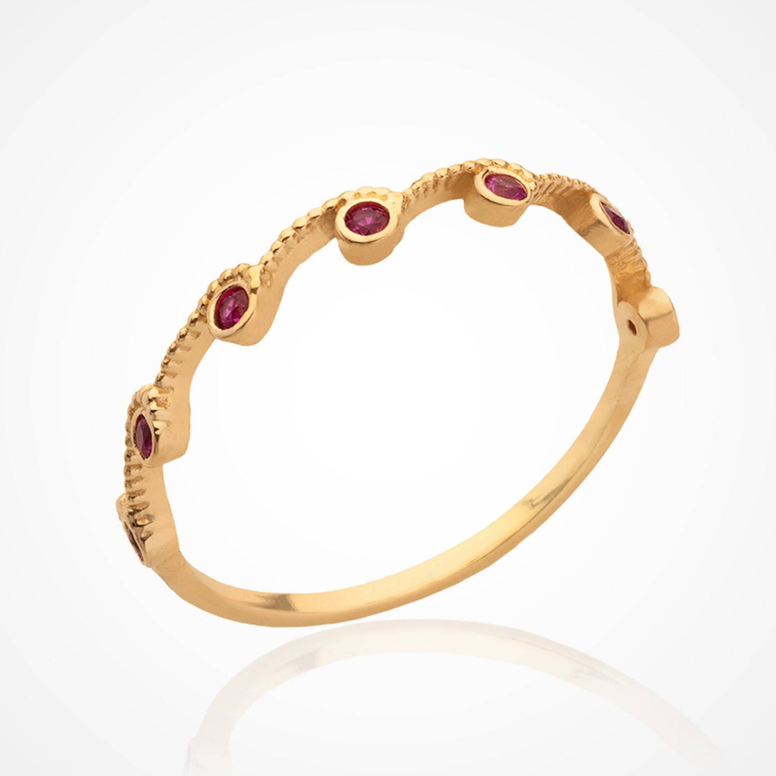 Stackable Rings for Women 14k Solid Gold Ring Simple Everyday | Etsy