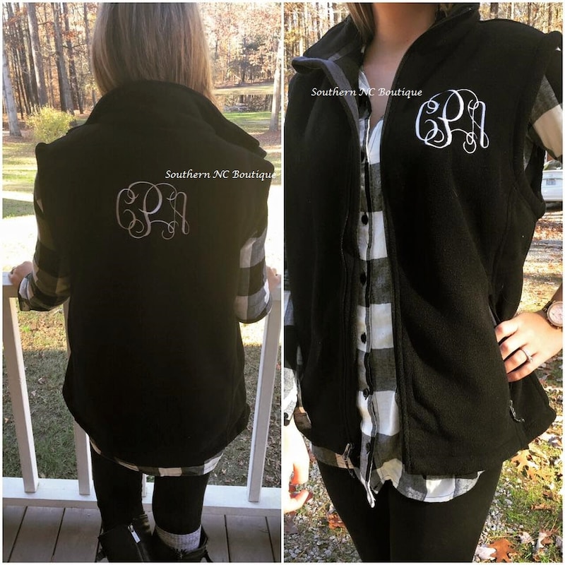 Monogrammed Fleece - Etsy