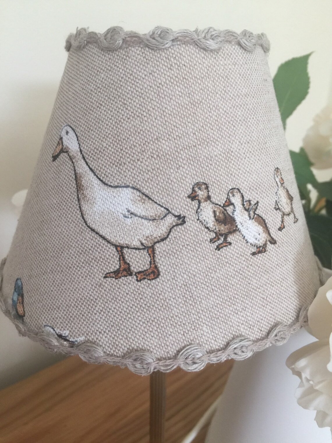 Handmade Lampshades With Duck and Ducklings Design so Pretty in Linen ...