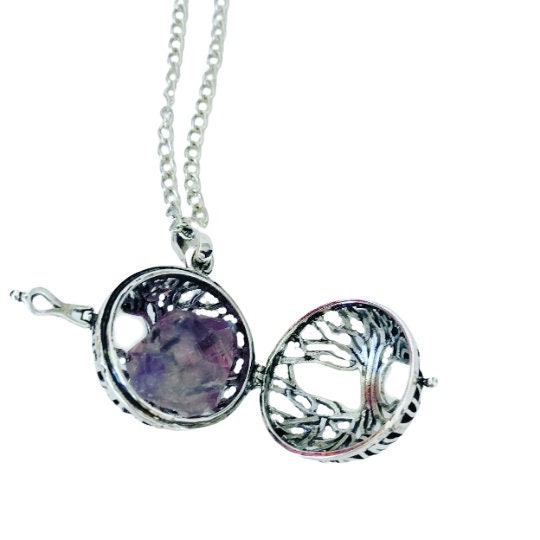 Tree of Life Locket Necklace Crystal Holder Gemstone Holder - Etsy