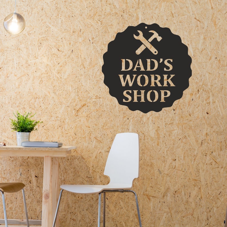 Personalized Metal Workshop Sign Custom Dad's Work Shop | Etsy