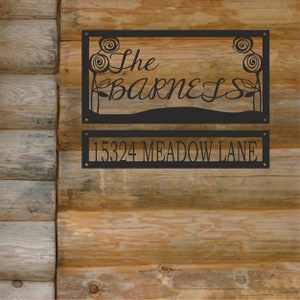 Custom Metal Family Name and Address Sign, Large Metal Entrance Sign ...