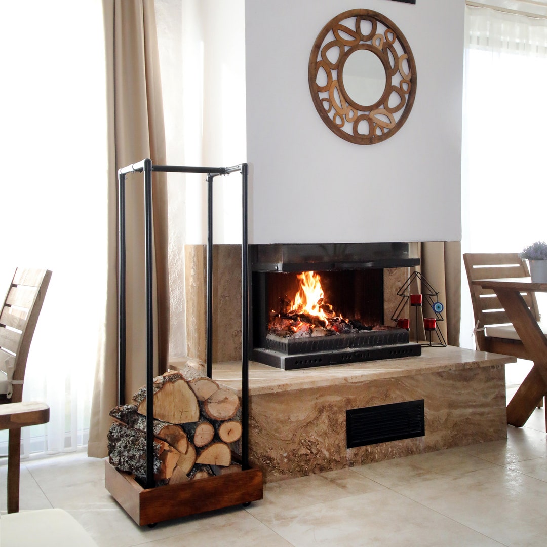 Custom Firewood Holder, Metal Wood Firewood Rack, Indoor Outdoor ...