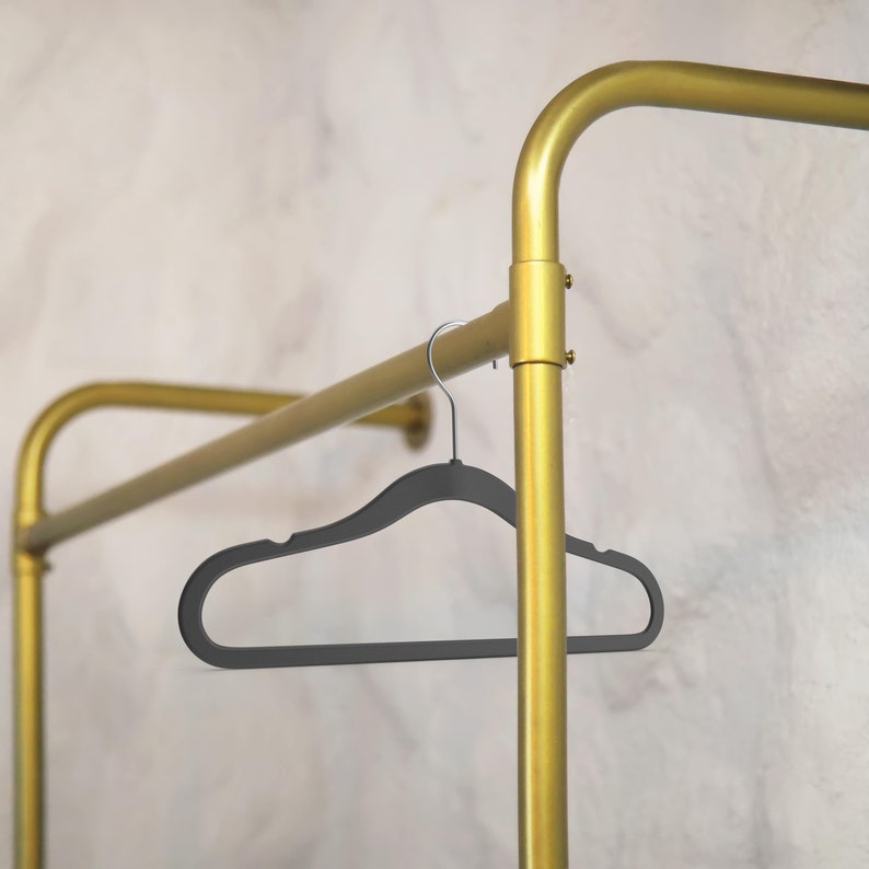 Custom Wall Mounted Clothing Rack Two Tier Clothes Rack Gold - Etsy