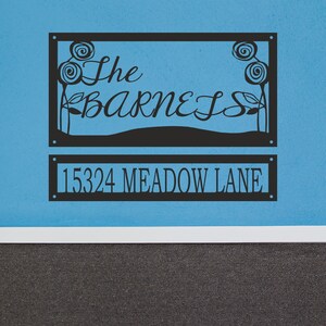 Custom Metal Family Name and Address Sign, Large Metal Entrance Sign ...