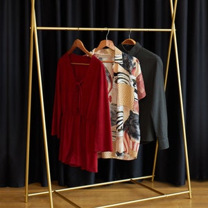 Industrial Clothes Rack Gold Clothing Rack Standing Coat Rack Clothes ...