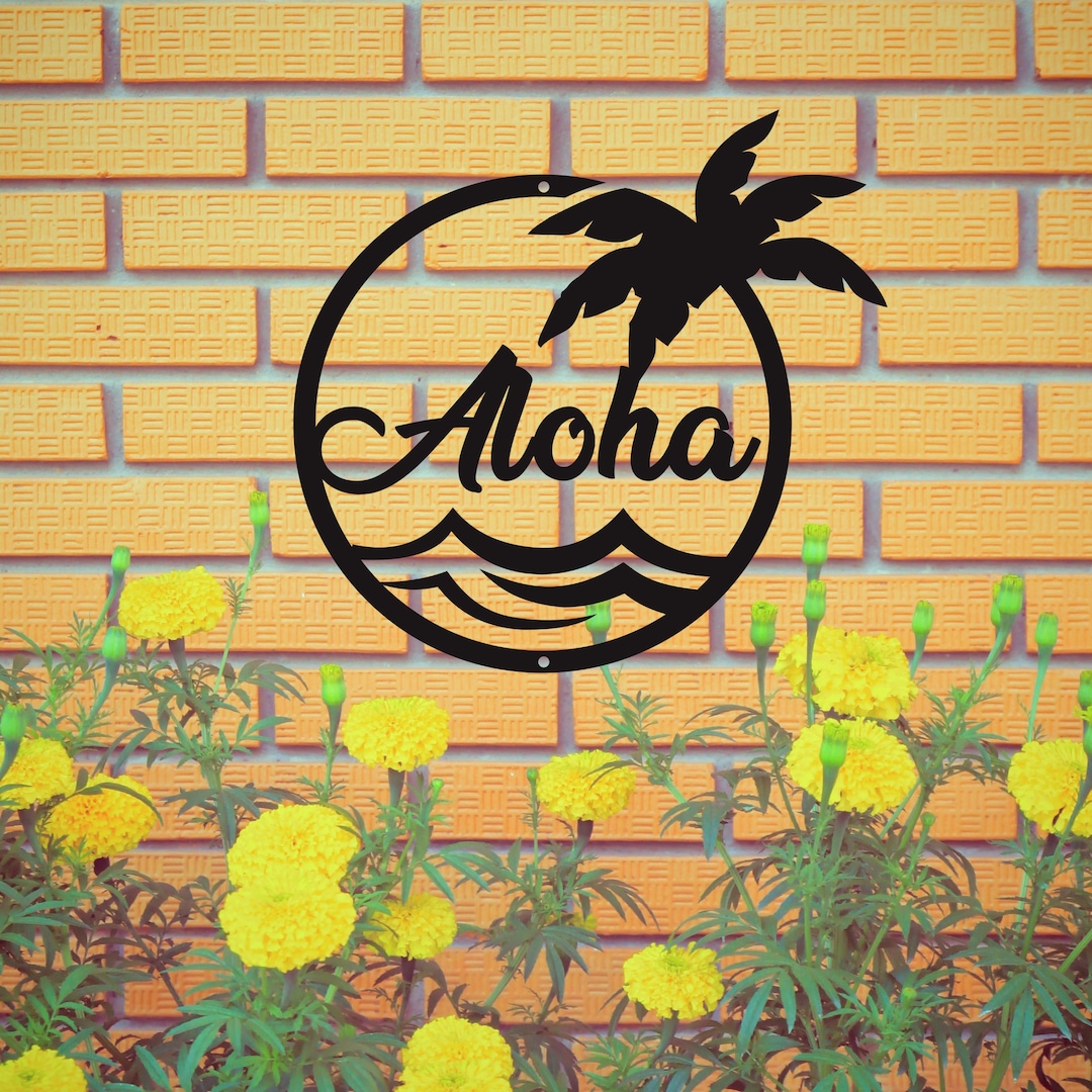 Metal Wall Art Decor Hawaii Aloha Sign, Custom Hanging Personalized ...