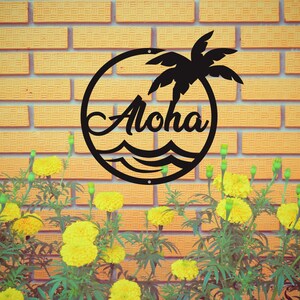 Metal Wall Art Decor Hawaii Aloha Sign, Custom Hanging Personalized ...