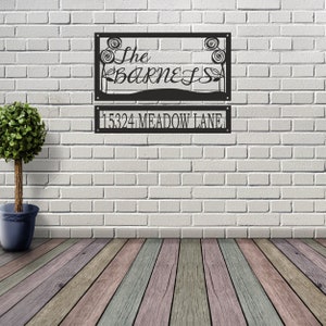 Custom Metal Family Name and Address Sign, Large Metal Entrance Sign ...