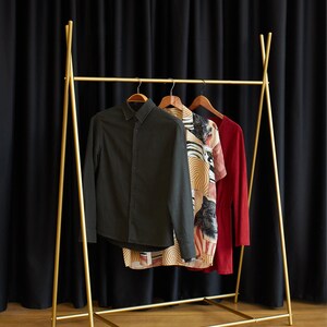 Industrial Clothes Rack Gold Clothing Rack Standing Coat Rack Clothes ...