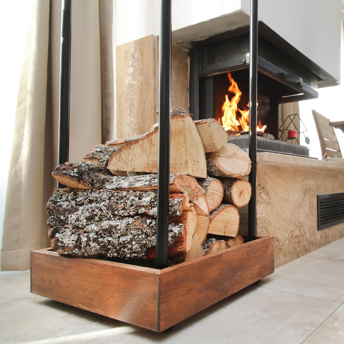 Custom Firewood Holder Metal Wood Firewood Rack Indoor - Etsy