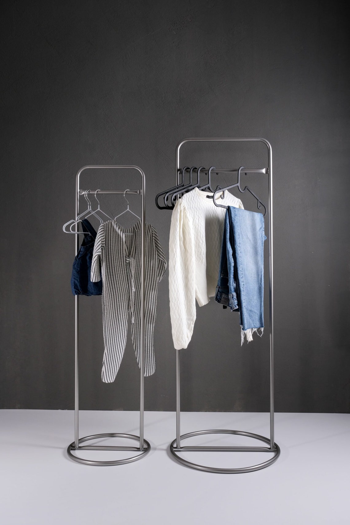 Twin Clothes Rack Set Industrial Clothing Rack Clothes - Etsy